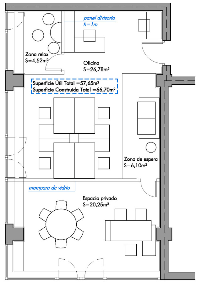 Foto: Planta de Distribución con Propuesta de Mobiliario de Pérez ...
