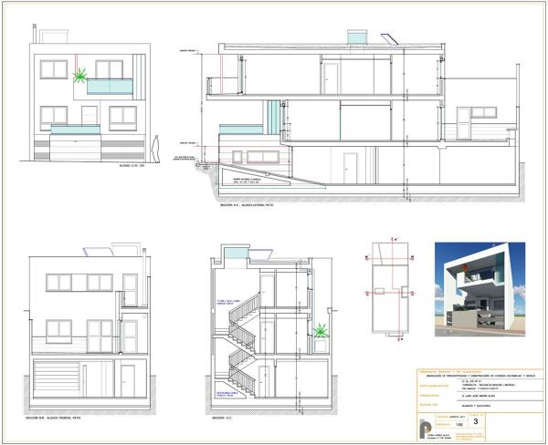 Foto: Planos de Fachada y Sección de Estudio De Arquitectura Pedro ...