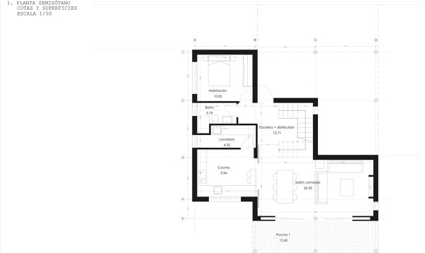 Foto: Planta Semisótano de Vivienda Unifamiliar. de Vives Estudio De ...
